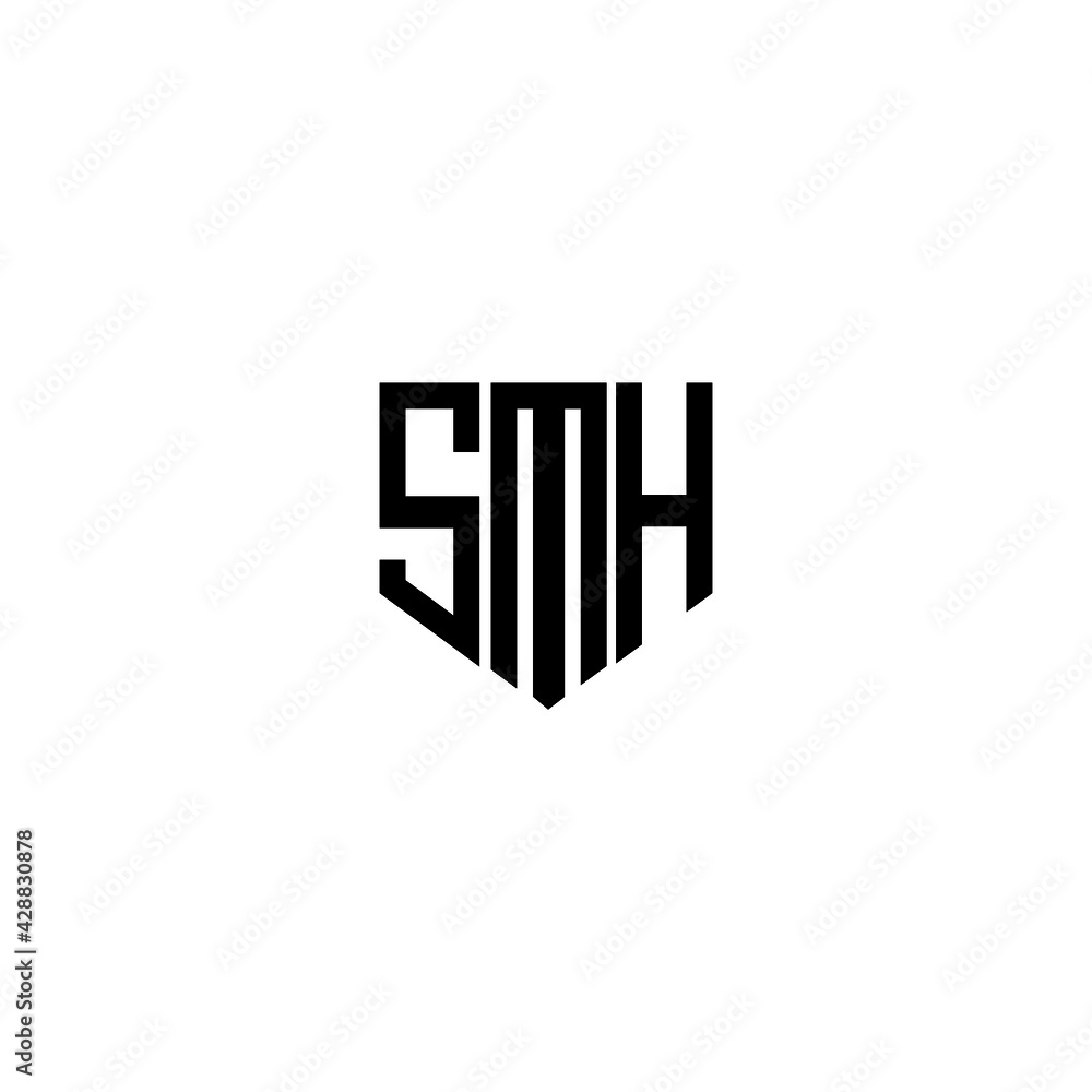 SMH letter logo design with white background in illustrator, cube logo ...