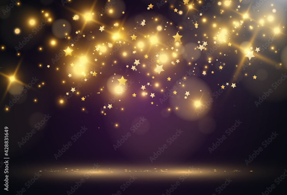Bright beautiful star.Vector illustration of a light effect on a ...