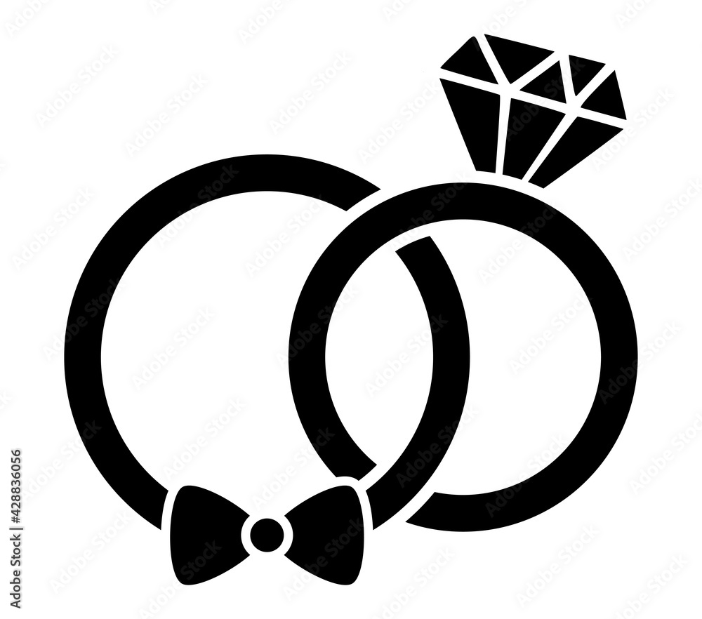 Wedding engagement ring pair - Black diamond rings for greeting cards ...