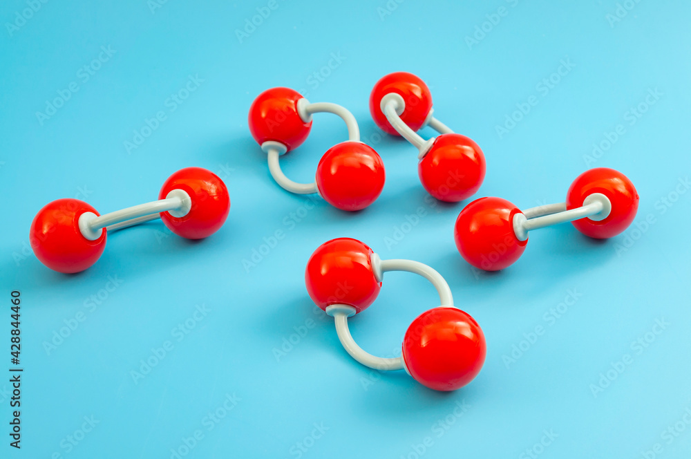 Zdjęcie bez tantiem: Chemical structure of O2 molecule and molecular ...