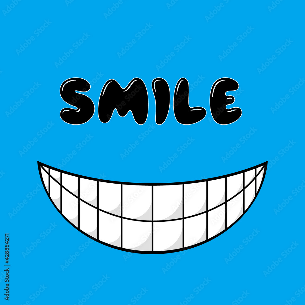 Smiley face. Blue smile poster. World smile day. Vector illustration ...