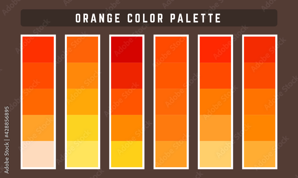 Orange Vector Color Palette Stock Vector | Adobe Stock