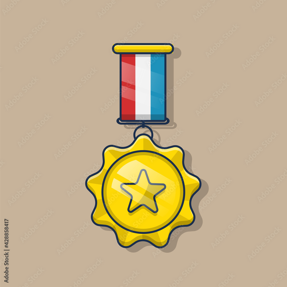 gold medals. isolated cartoon illustration icon Stock Vector | Adobe Stock