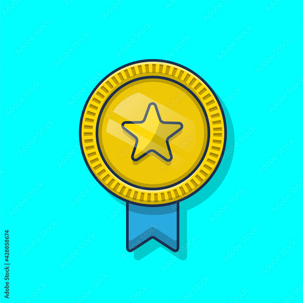 gold medals. isolated cartoon illustration icon Stock Vector | Adobe Stock