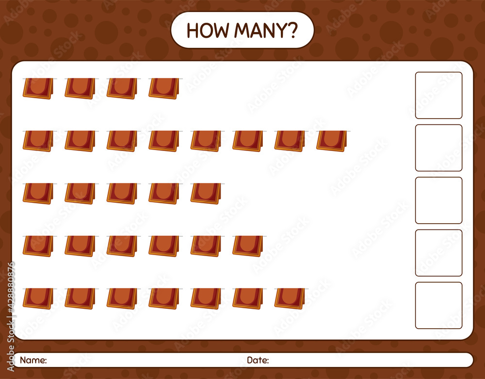 How many counting game with prayer rug. worksheet for preschool kids ...