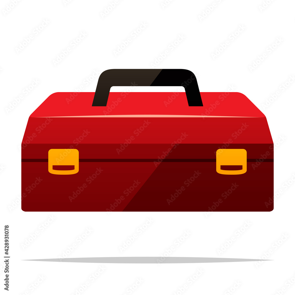 Red toolbox vector isolated illustration Stock Vector | Adobe Stock