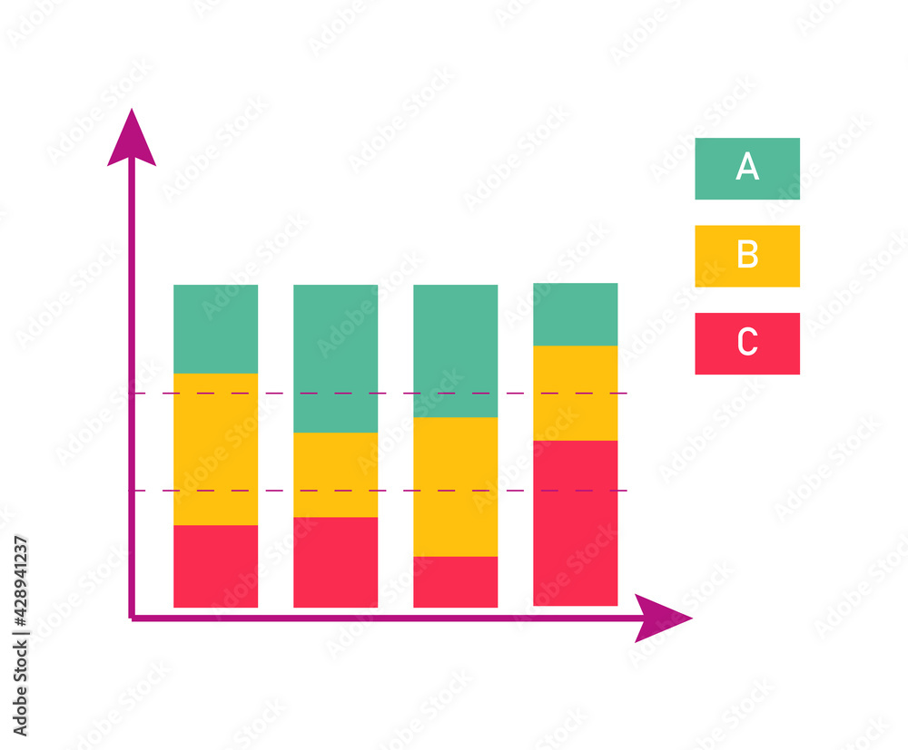 Vertical stacked bar chart for presentation Stock Vector | Adobe Stock