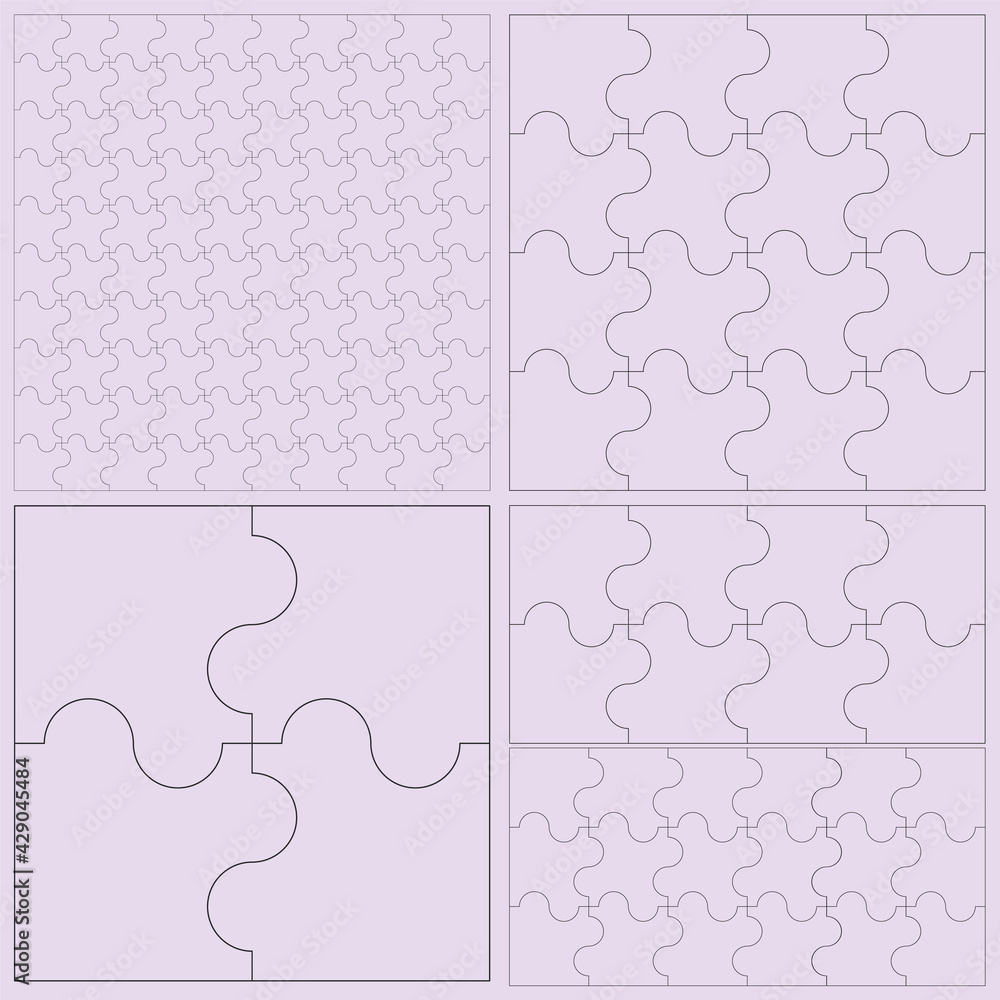 Ilustración de Stock Puzzles with round protrusions of elements. Sets ...