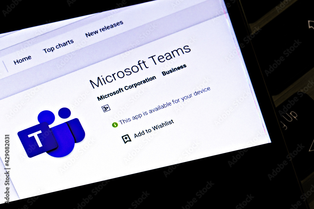 Editorial photo on Microsoft Teams theme. Illustrative photo for news ...