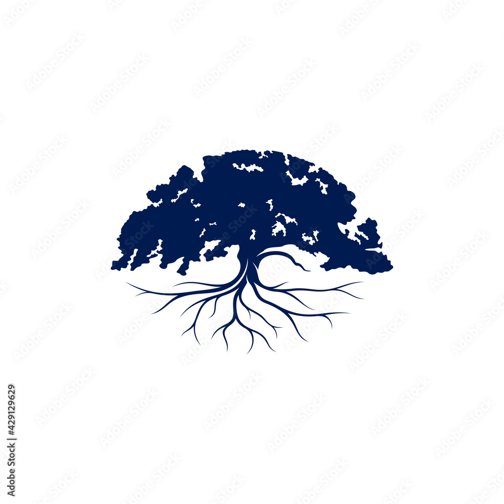 Oak Tree Logo Design Vector Illustration Creative Oak Tree Logo Design Concept Template