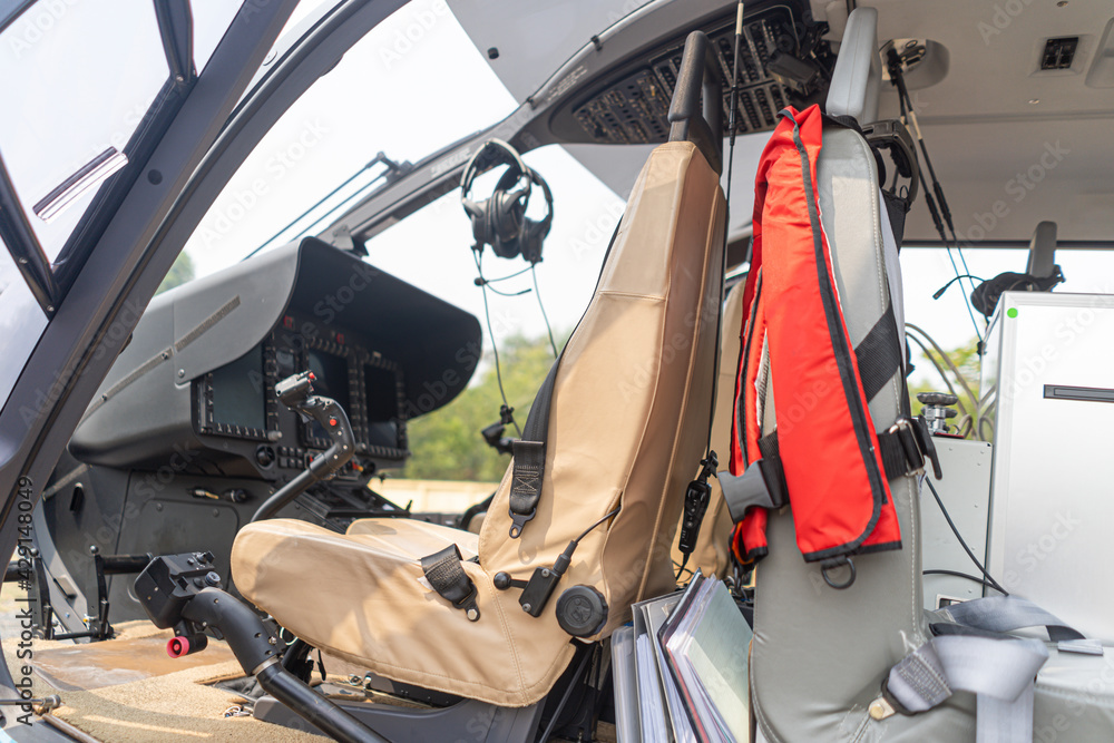 Foto de Stock seat and interior of Helicopters for emergency evacuation ...