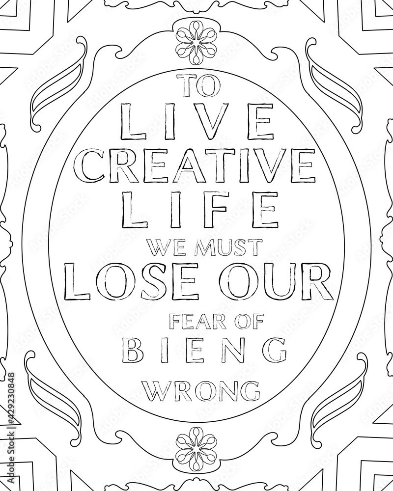 Growth Mindset Coloring Page In White Background Stock Illustration ...