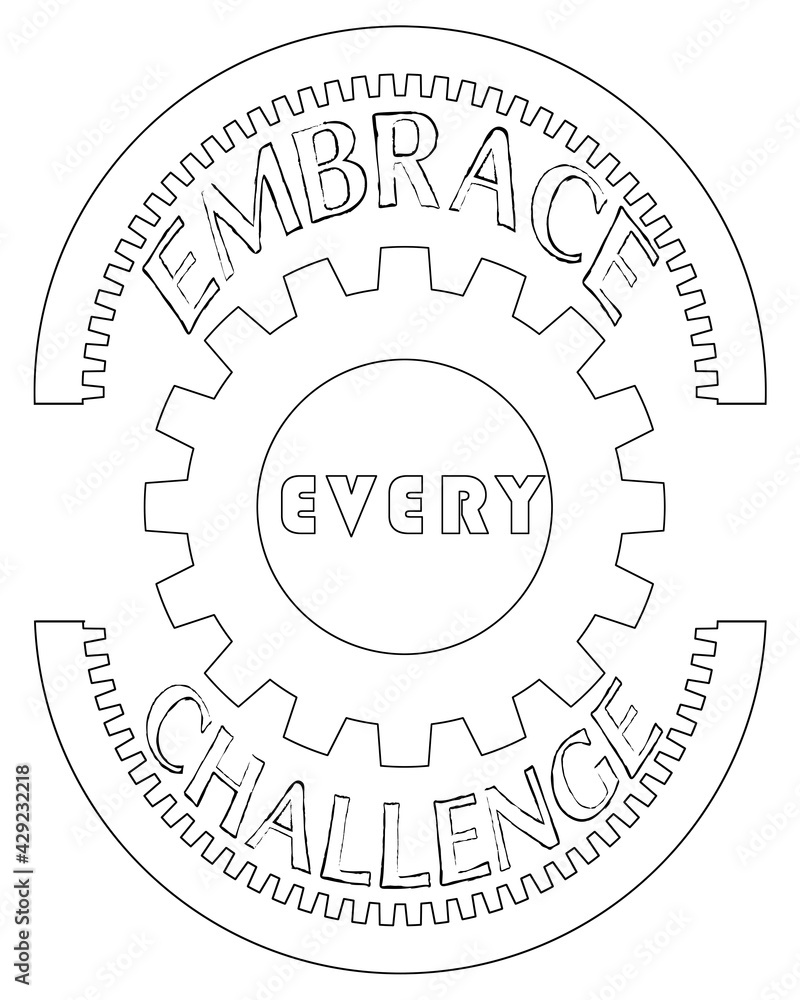 Growth Mindset Coloring Page In White Background Stock Illustration ...