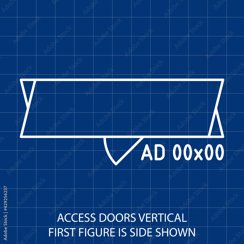 Symbol of Access Doors Vertical First Figure is Side Shown Vector ...