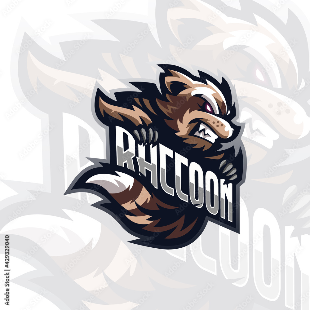Vector illustration Raccoon logo mascot for teammate, good to use as ...