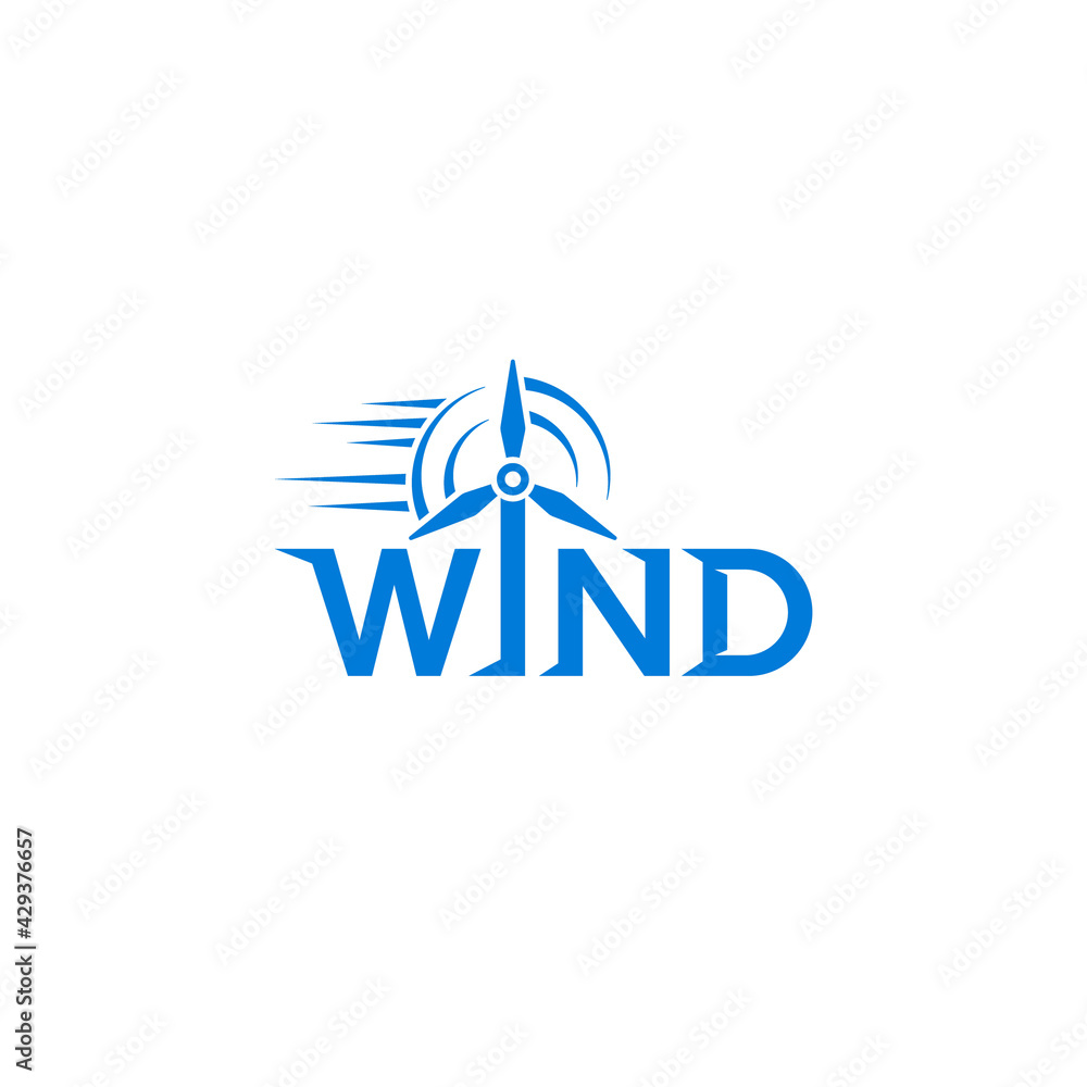 Wind energy lettering. Business logo design. Stock Vector | Adobe Stock