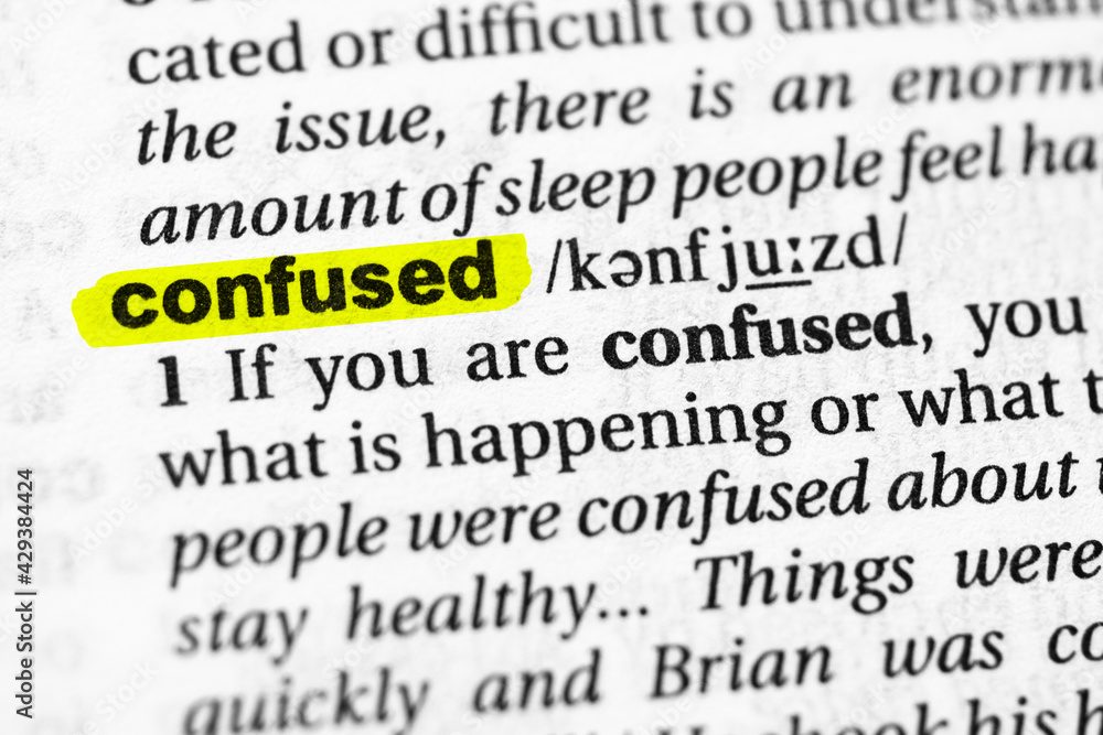 Highlighted word confused concept and meaning. Stock Photo | Adobe Stock