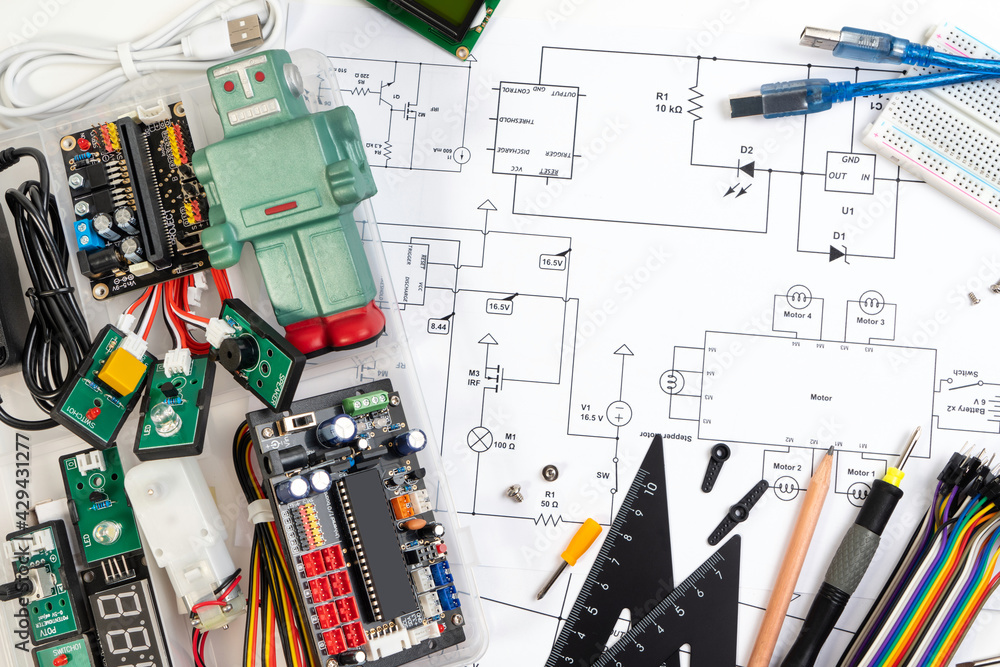Photo Stock DIY microcontroller board or IOT microcontroller board for ...