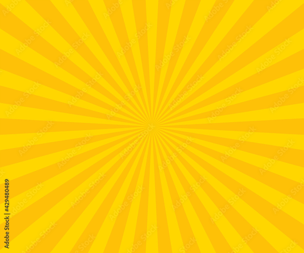 Sunburst Pattern Background. Sun Rays Backdrop. Summer Yellow Sunbeam ...