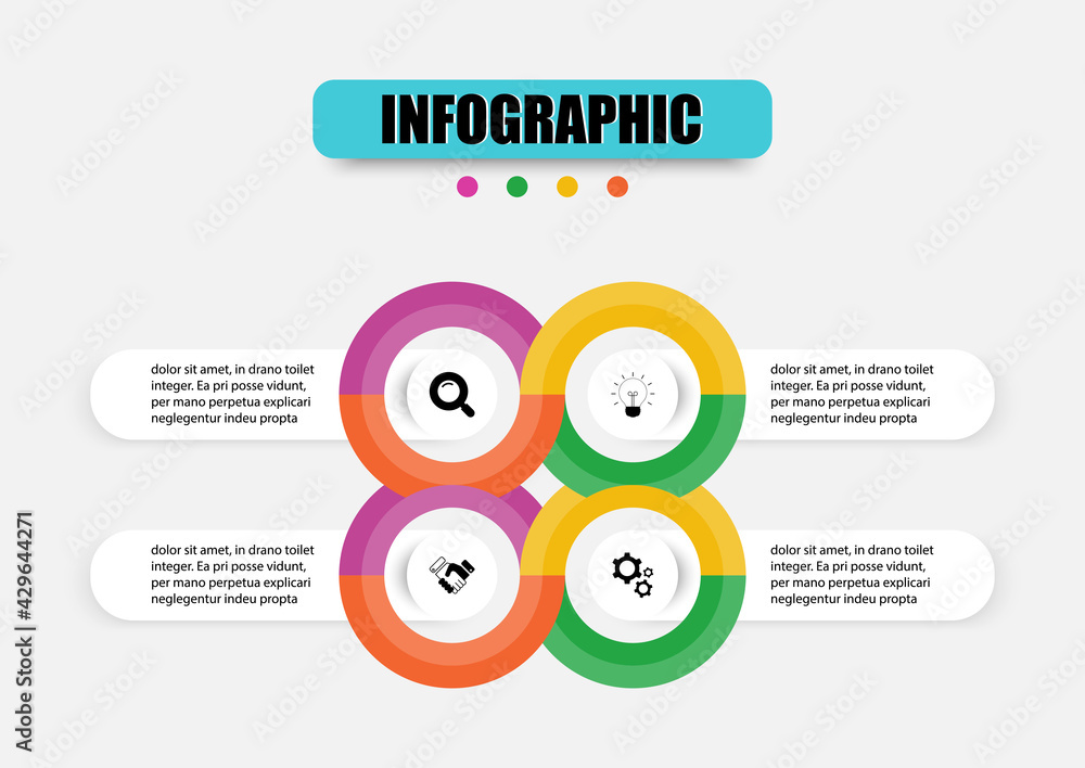 Circular Business Infographic Presentation Template 4 Options Concept
