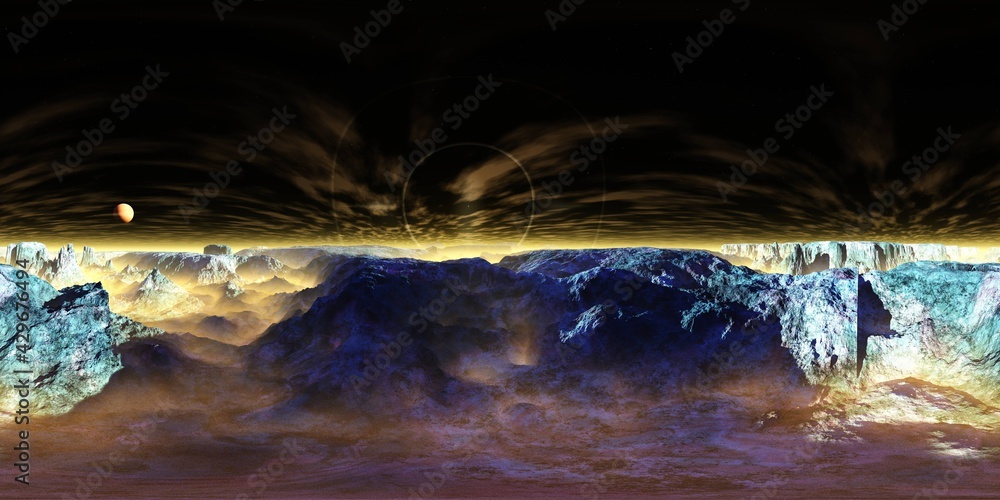 Stock-Illustration „Mars, HDRI, environment map , Round panorama ...
