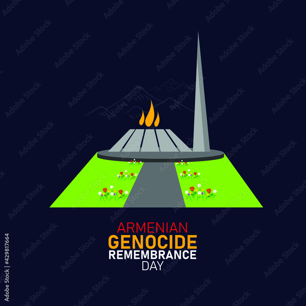 Armenian Genocide Remembrance Day, April 24. Template for background ...