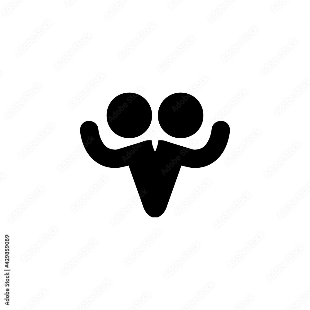 Conjoined twinshipflat icon. Simple style Siamese twins disease poster ...