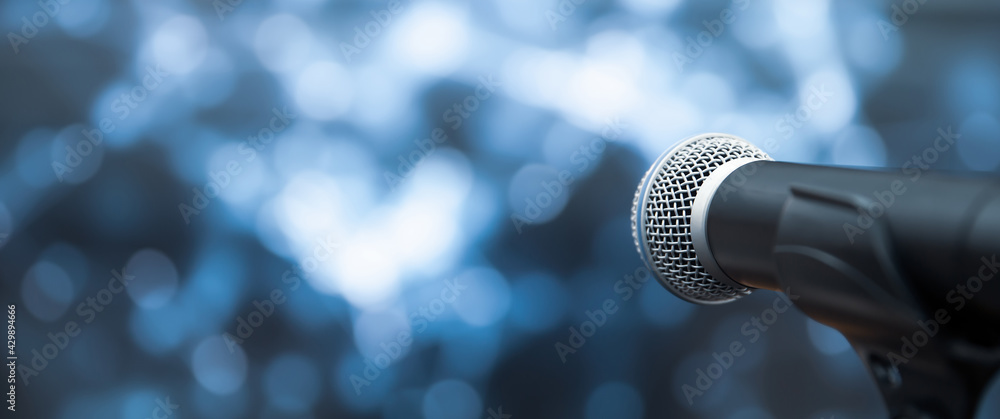 Microphone Public speaking backgrounds, Close-up the microphone on ...