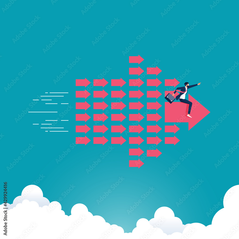 Business leadership vector concept-Leadership bring to the aim ...