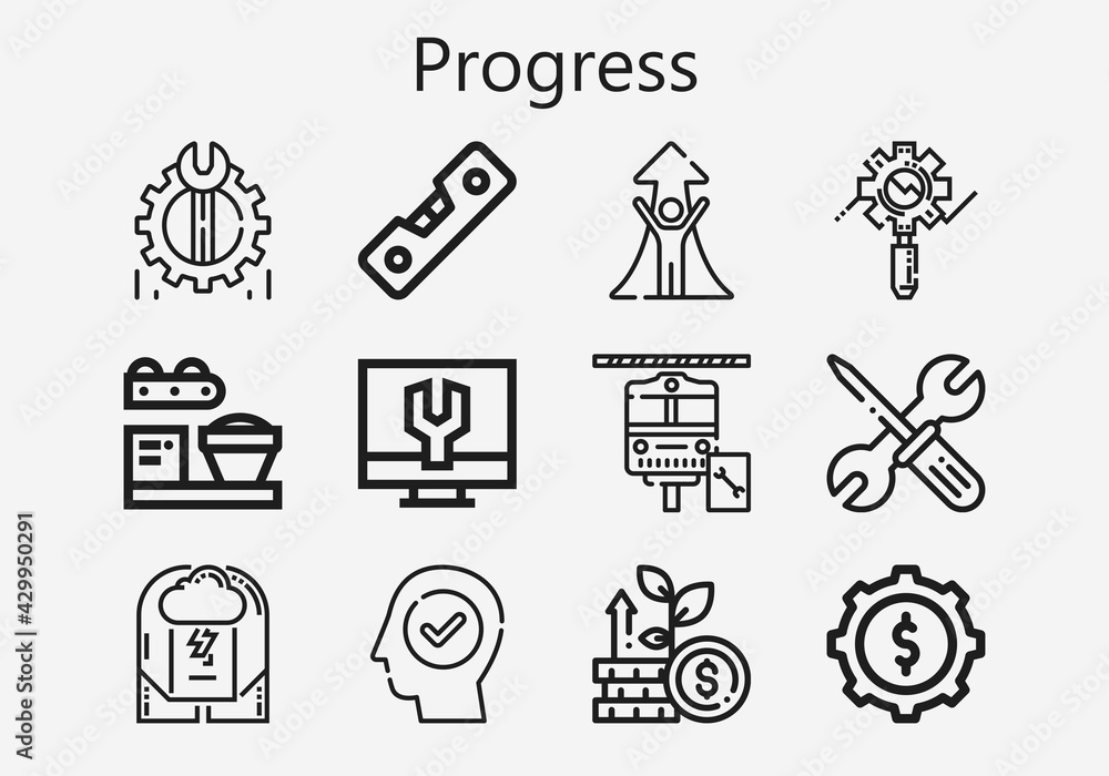 Premium set of progress [S] icons. Simple progress icon pack. Stroke ...