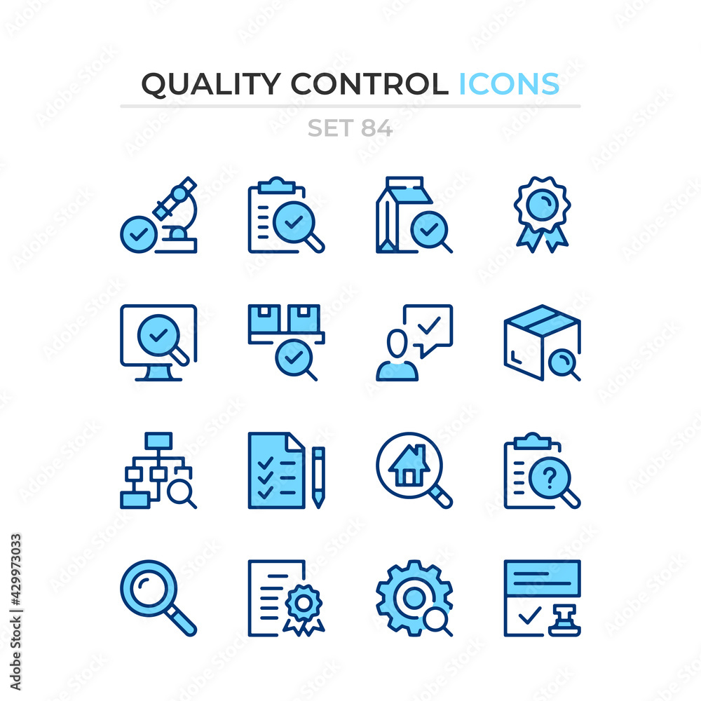 Quality control icons. Vector line icons set. Premium quality. Simple ...