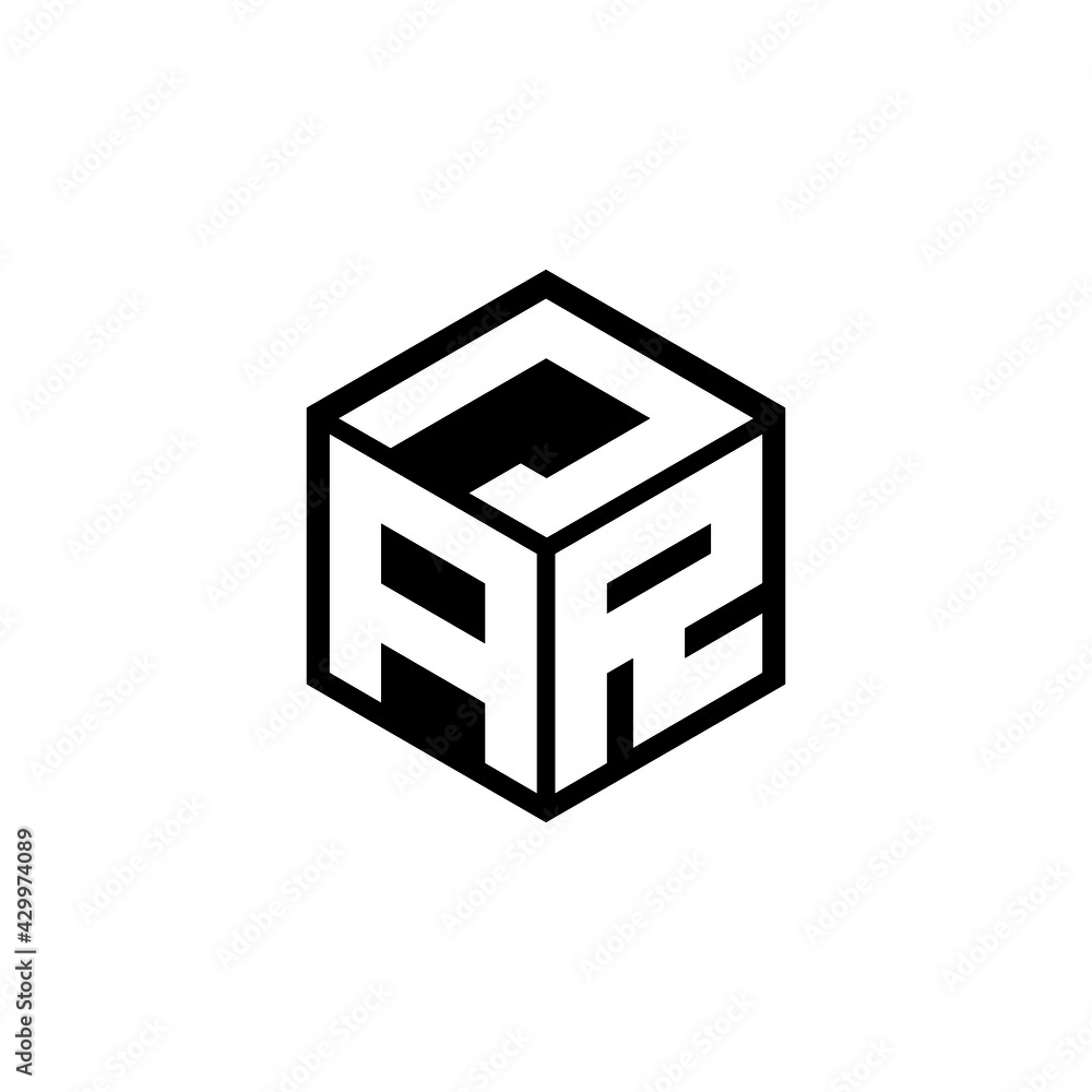 ARJ letter logo design with white background in illustrator, cube logo ...