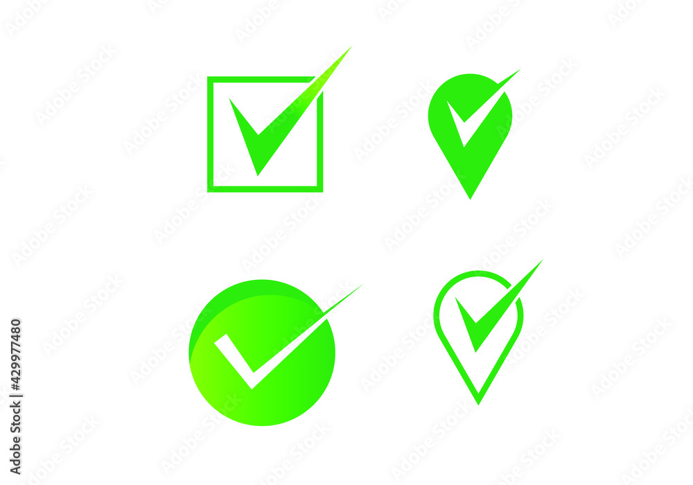 Check mark icon, Logo element illustration, check mark symbol design ...