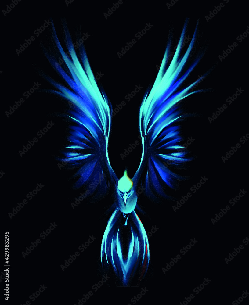 blue phoenix Stock Vector | Adobe Stock