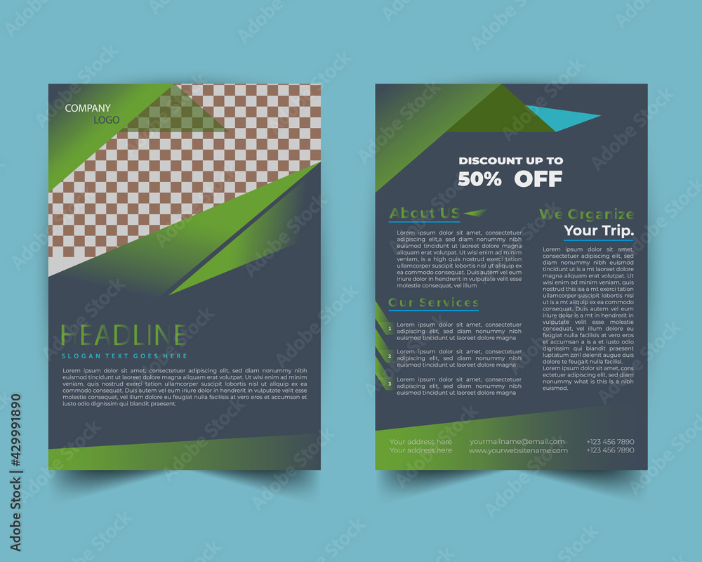 Flyer layout template in A4 size. Modern Brochure template cover design ...