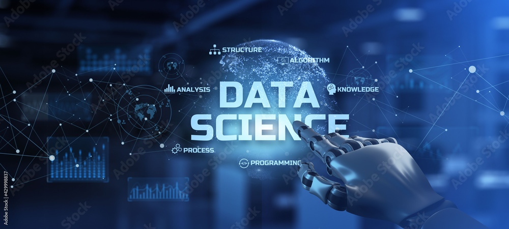 Data science analytics analysis. Robotic arm 3d rendering Stock ...
