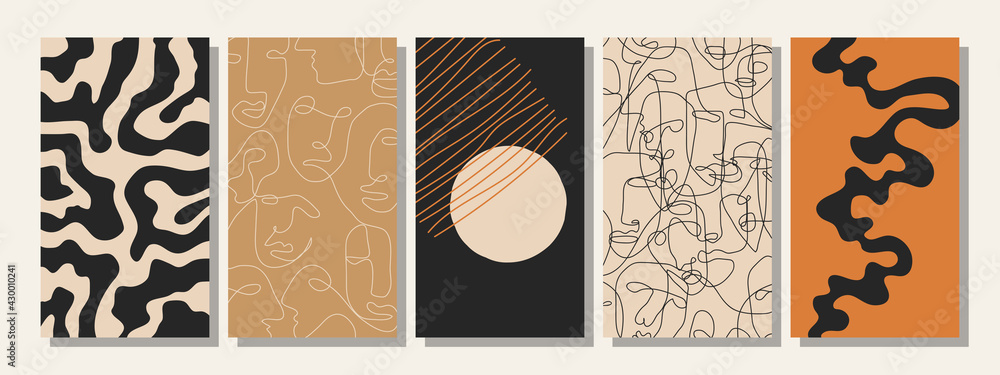 Set of vertical abstract backgrounds or card templates in modern colors ...