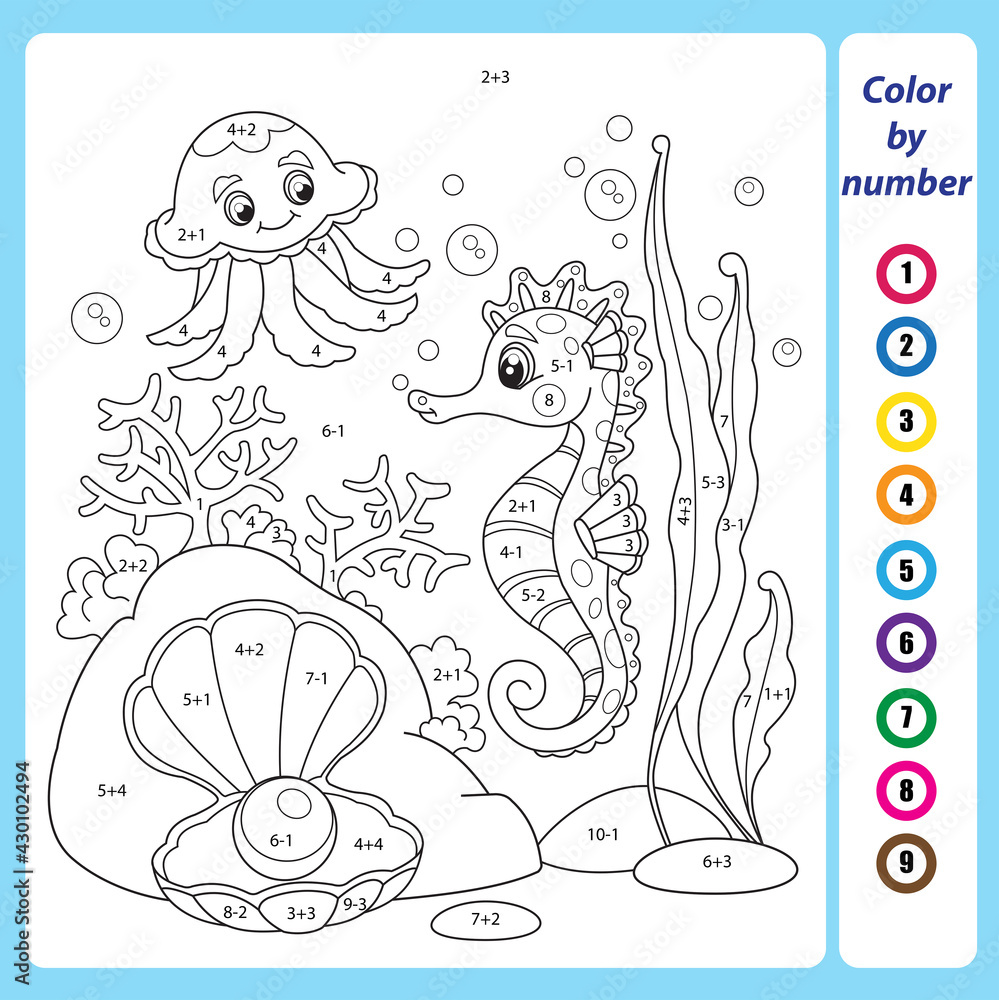 Math education for little children. Coloring book. Mathematical ...