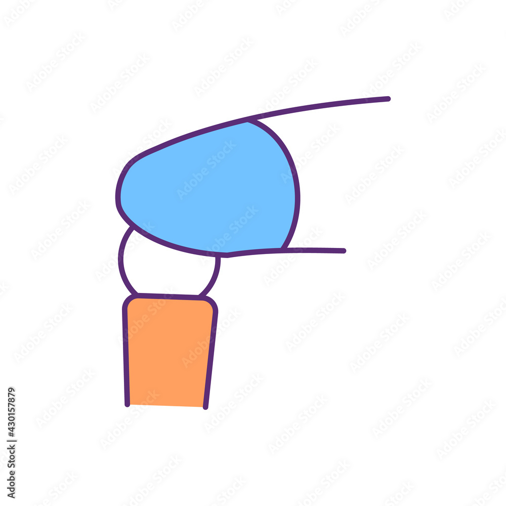 Prosthetic knee joint RGB color icon. Knee replacement, arthroplasty ...
