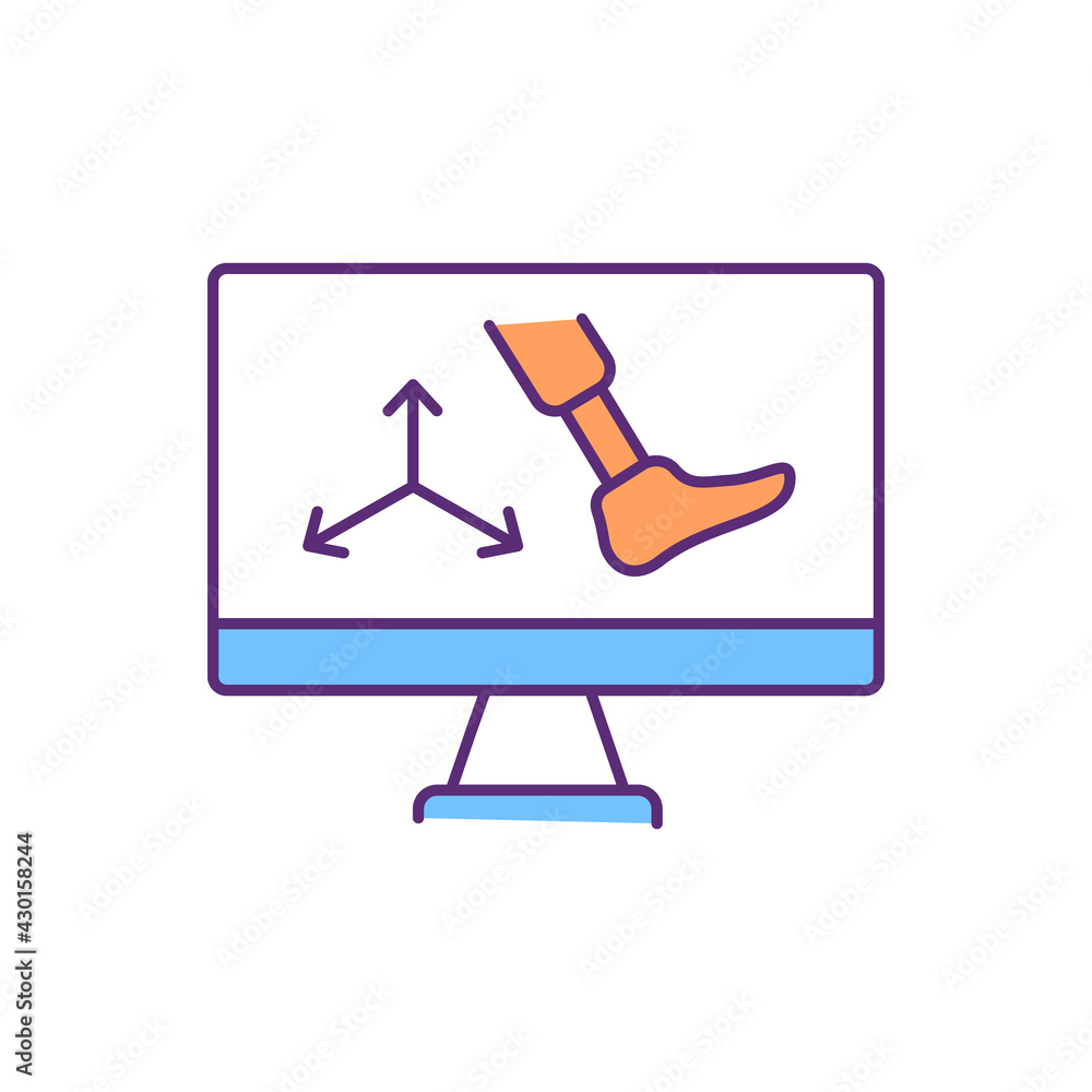 Stock-Vektorgrafik „Prosthesis design RGB color icon. Recreating ...