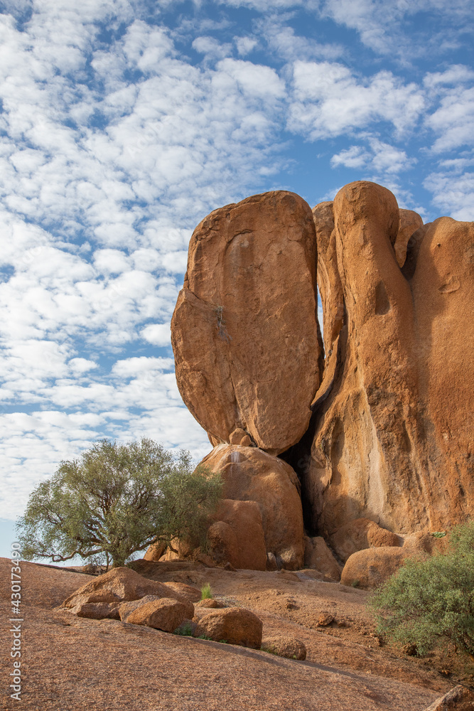 Mount Spitzkoppe, formed when part of a giant volcano collapsed ...