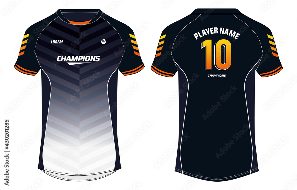 Sports jersey t shirt design concept vector template, Raglan Round neck ...