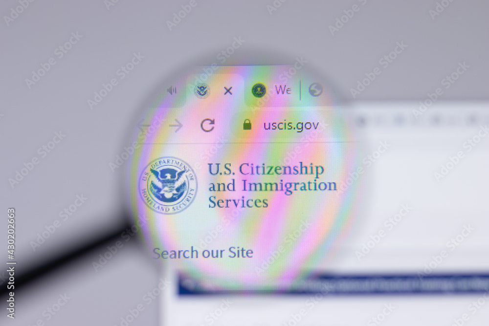 New York, USA - 26 April 2021: USCIS United States Citizenship and ...