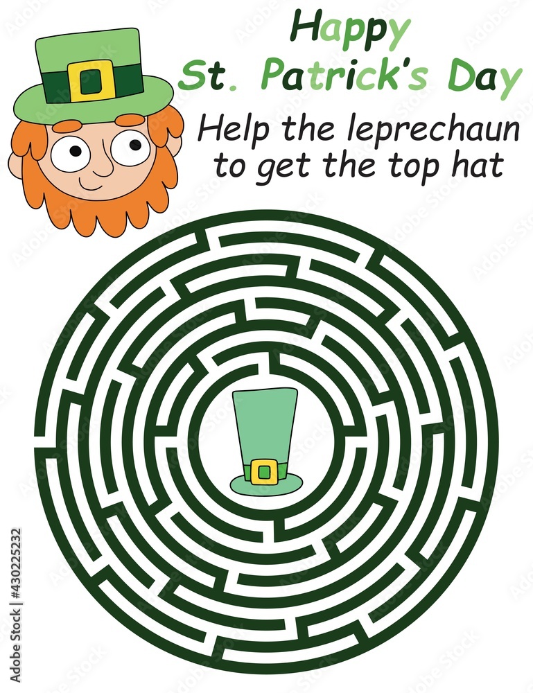Help the leprechaun to get the top hat - cartoon maze game for children ...
