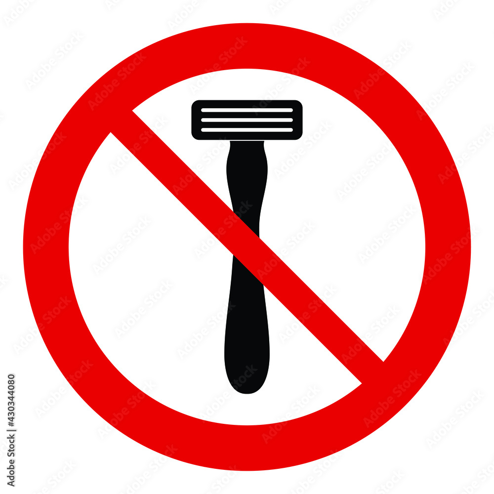 no razor icon vector not shave forbidden sign Stock Vector | Adobe Stock