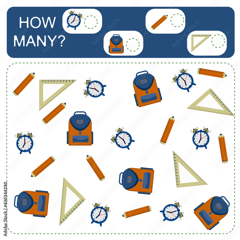 Educational counting and math game for preschool children on the theme ...