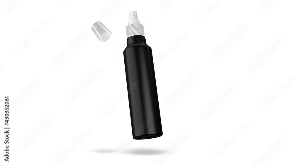 Spray bottle mockup pump type black color for insert brand label , for ...