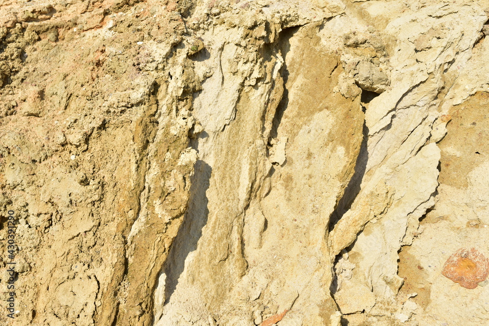 Land structure in open pit mining. Ground background in quarry. Rock ...