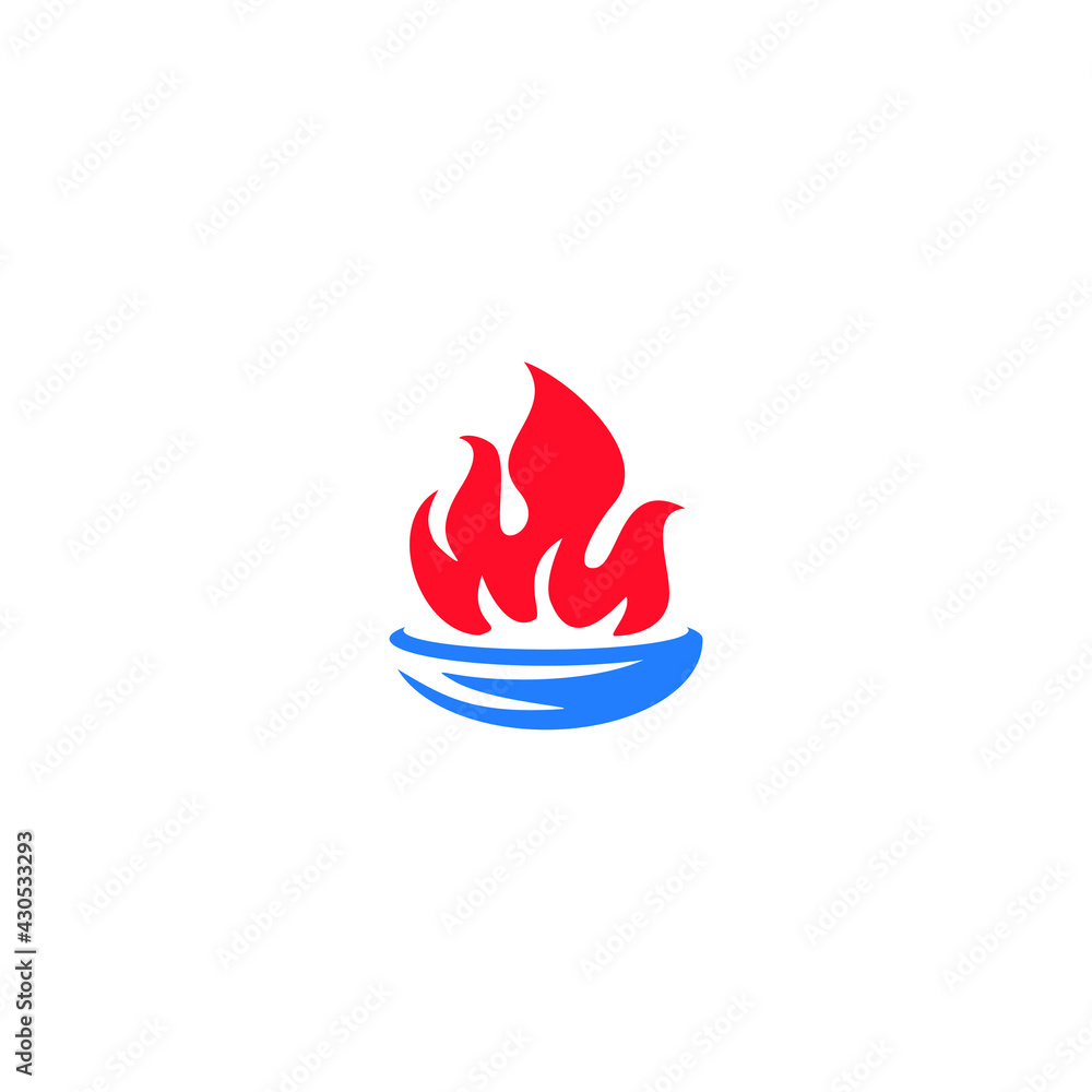 Flaming brazier icon logo vector illustration. The flame represents the ...