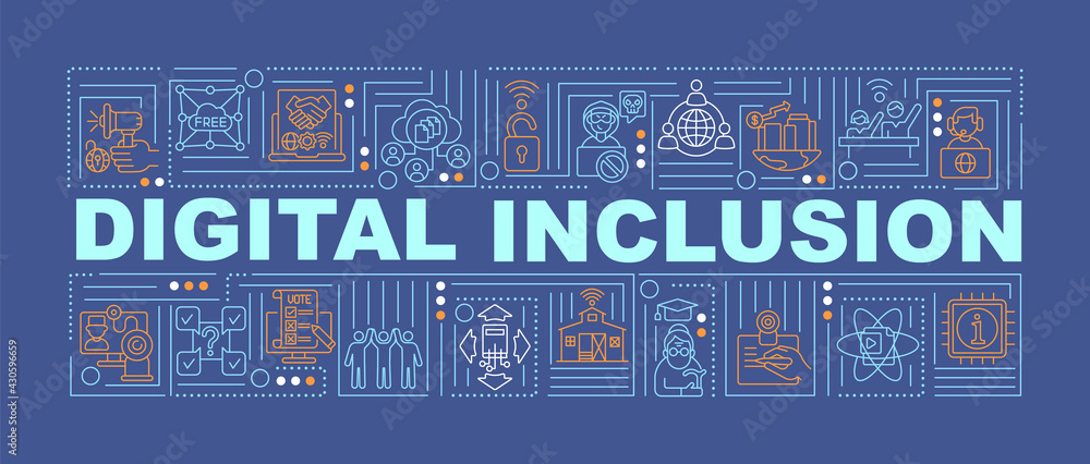 Vetor Digital inclusion word concepts banner. Access to Internet ...